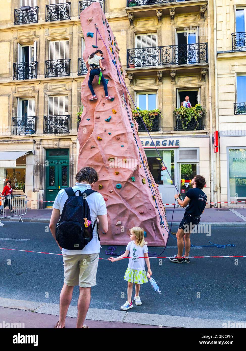 Saint Mandé, France, Community Day, Family trying Wall climbing on ...