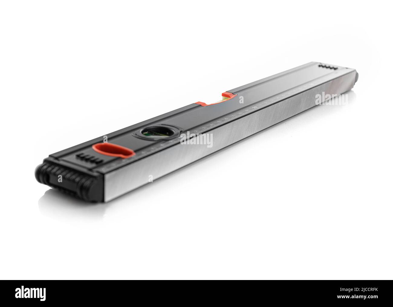 Magnetic building level isolated on white Stock Photo - Alamy