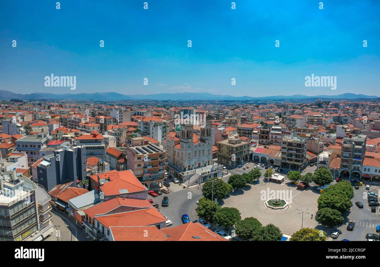 Aerial view over the Metropolitan Church of St. Basil and the central ...