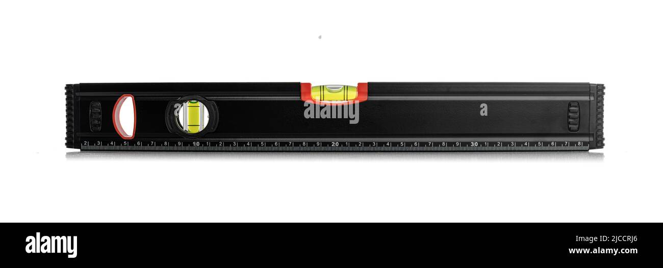 Magnetic building level isolated on white Stock Photo - Alamy