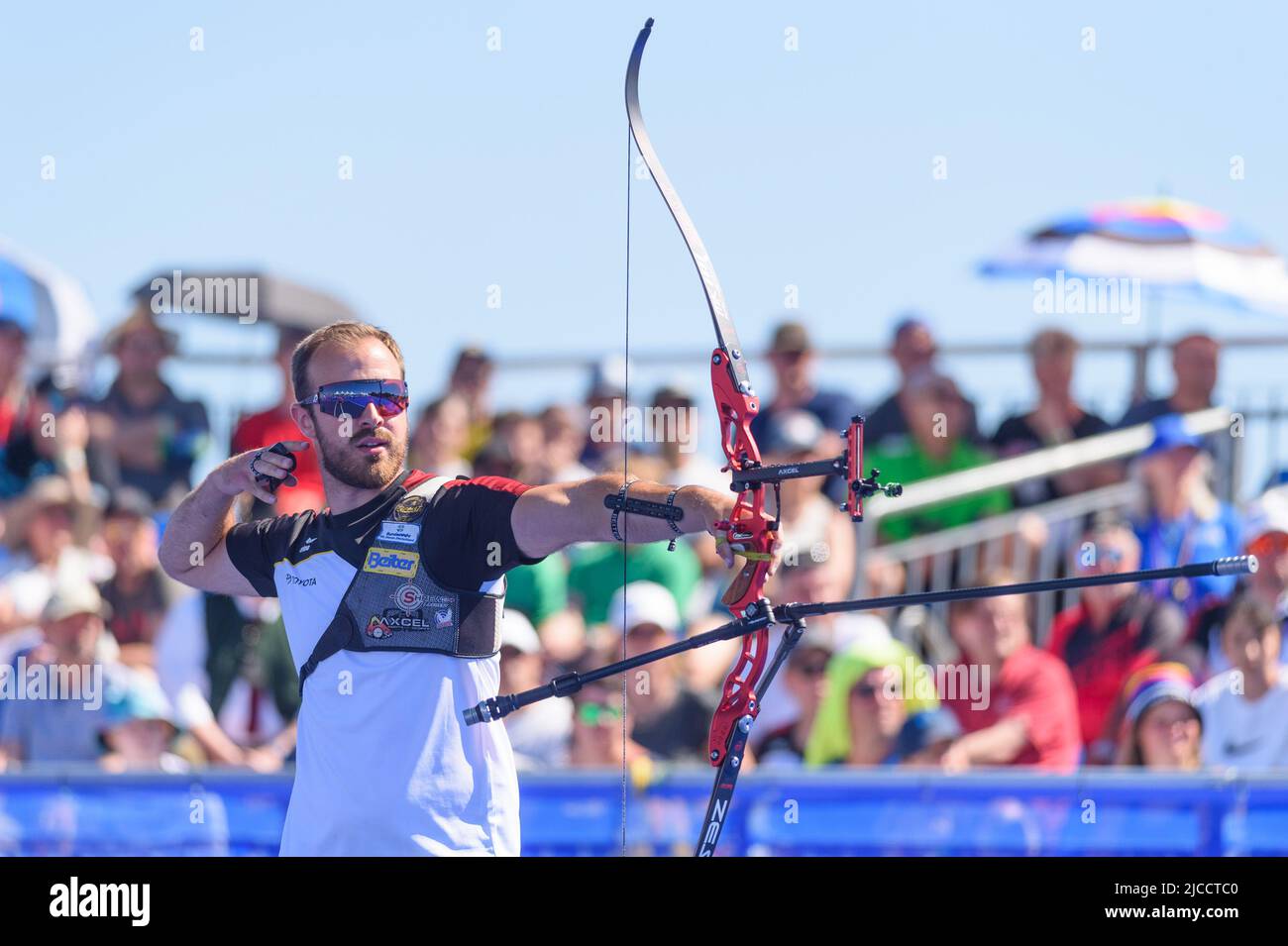 Florian Unruh (Germany) during the recurve men final during the ...