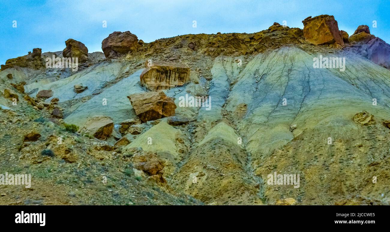 Mountainous landscape, red and yellow mountains in Utah, USA Stock ...