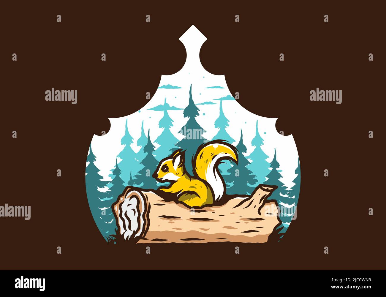 Animal hiding behind tree Stock Vector Images - Alamy