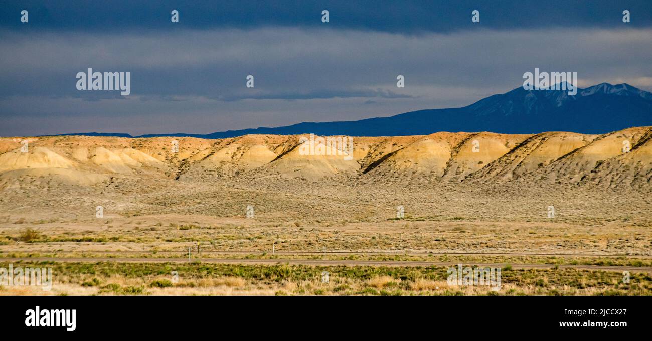 Mountainous landscape, red and yellow mountains in Utah, US Stock Photo ...