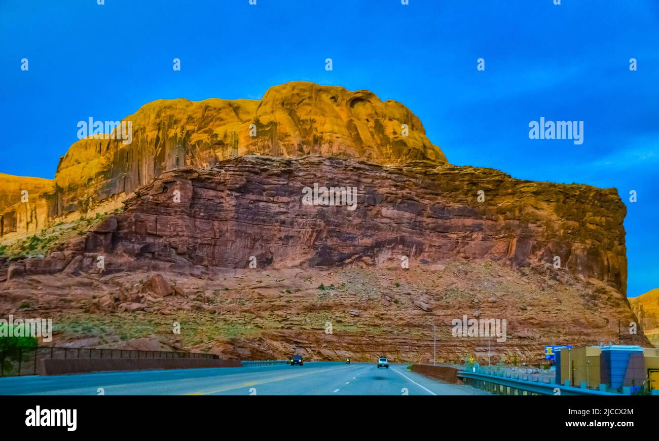 Mountainous landscape, red and yellow mountains in Utah, US Stock Photo ...