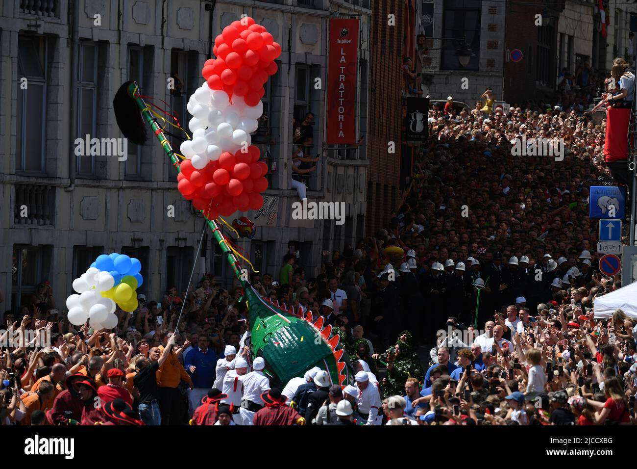 Illustration shows the Ducasse - Doudou folkloric festival in Mons ...