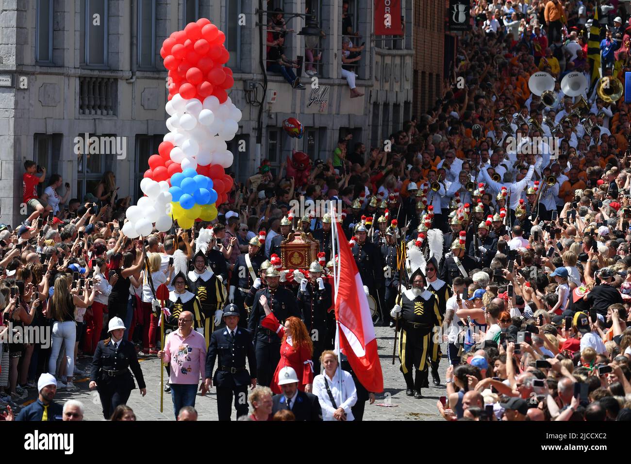 Illustration shows the Ducasse - Doudou folkloric festival in Mons ...