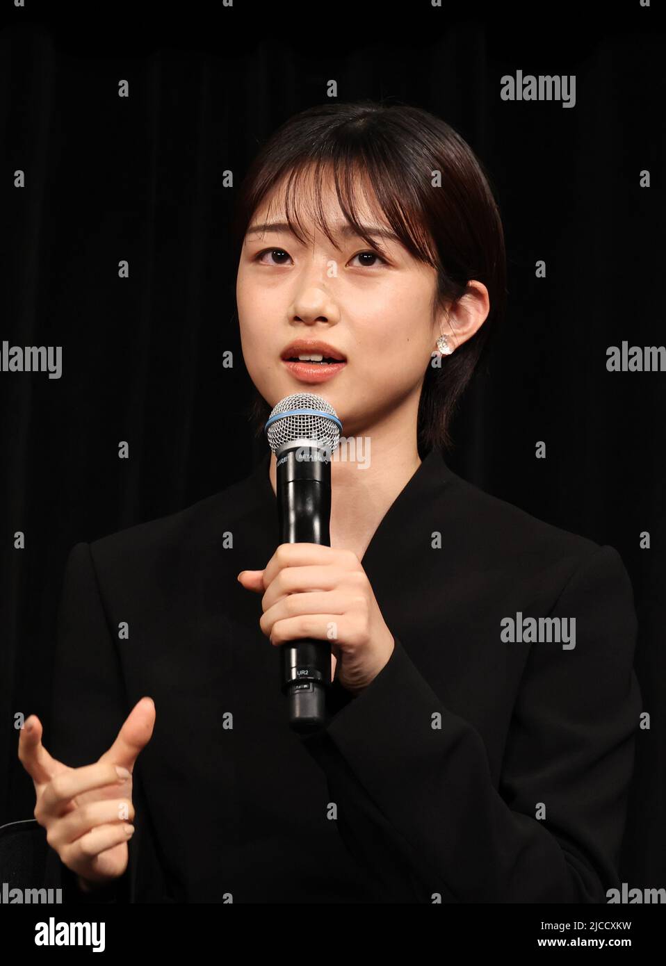 Tokyo, Japan. 12th June, 2022. Japanese actress Yuumi Kawai speaks at a ...