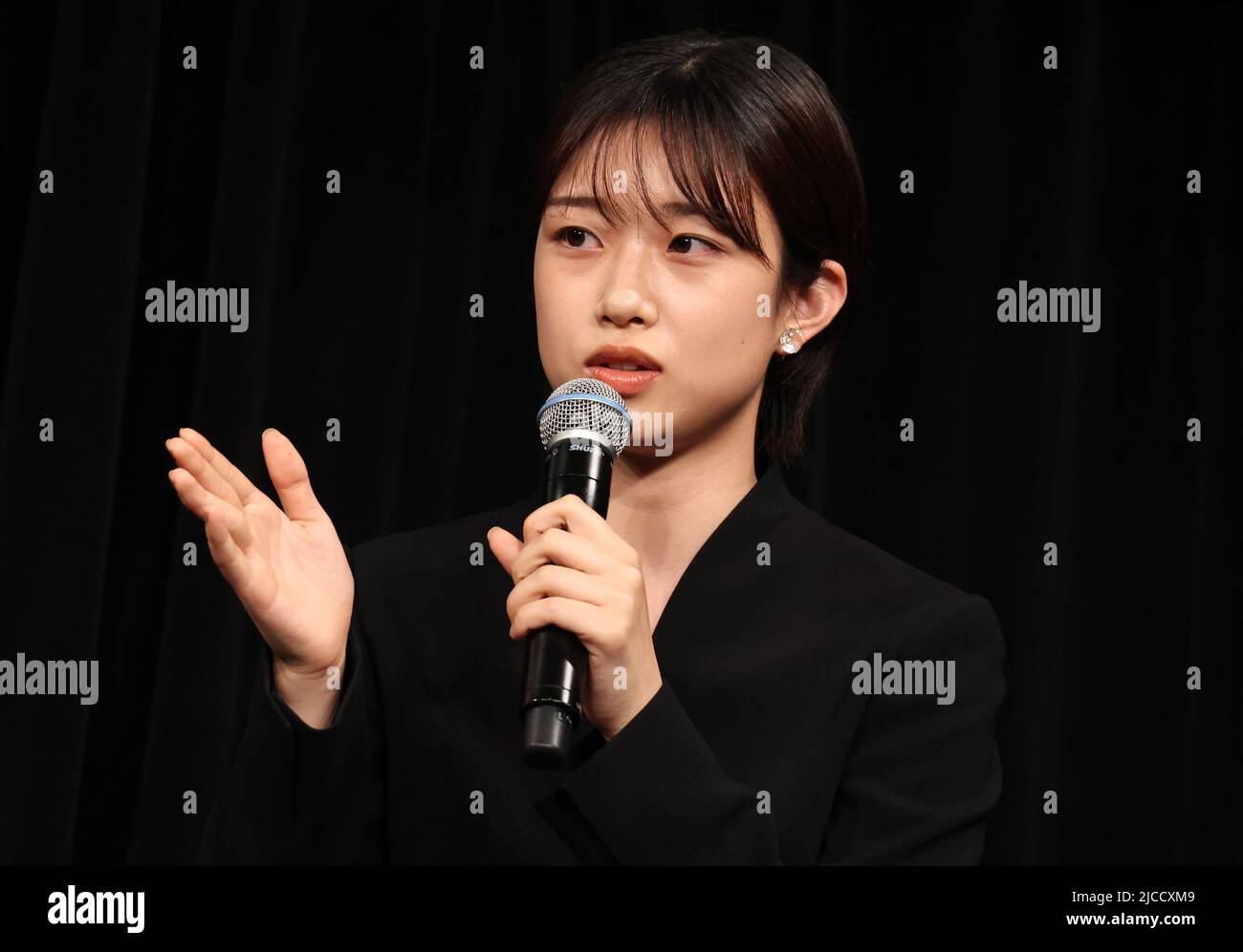 Tokyo, Japan. 12th June, 2022. Japanese actress Yuumi Kawai speaks at a ...