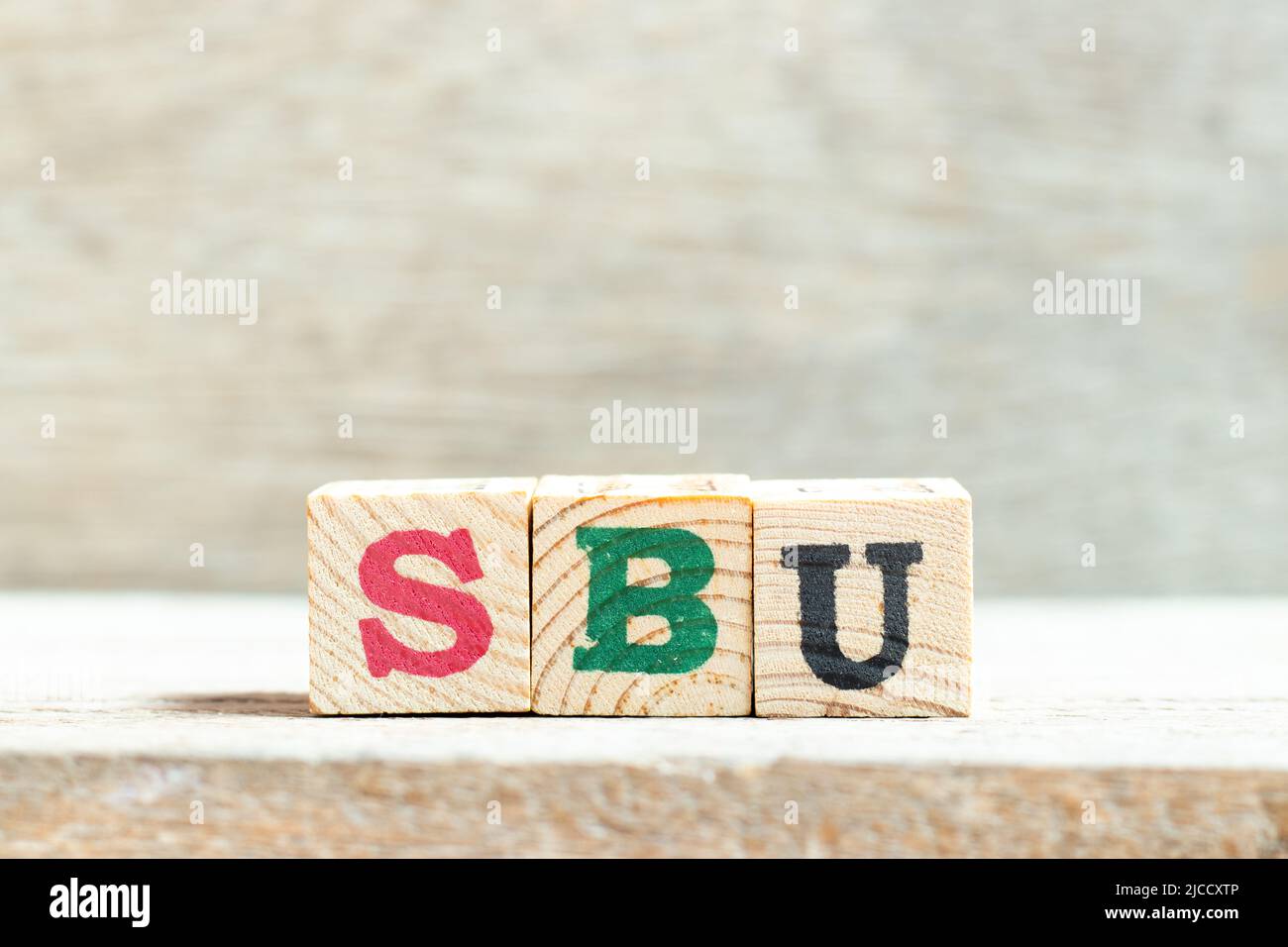 Alphabet letter block in word SBU (Abbreviation of Strategic business ...