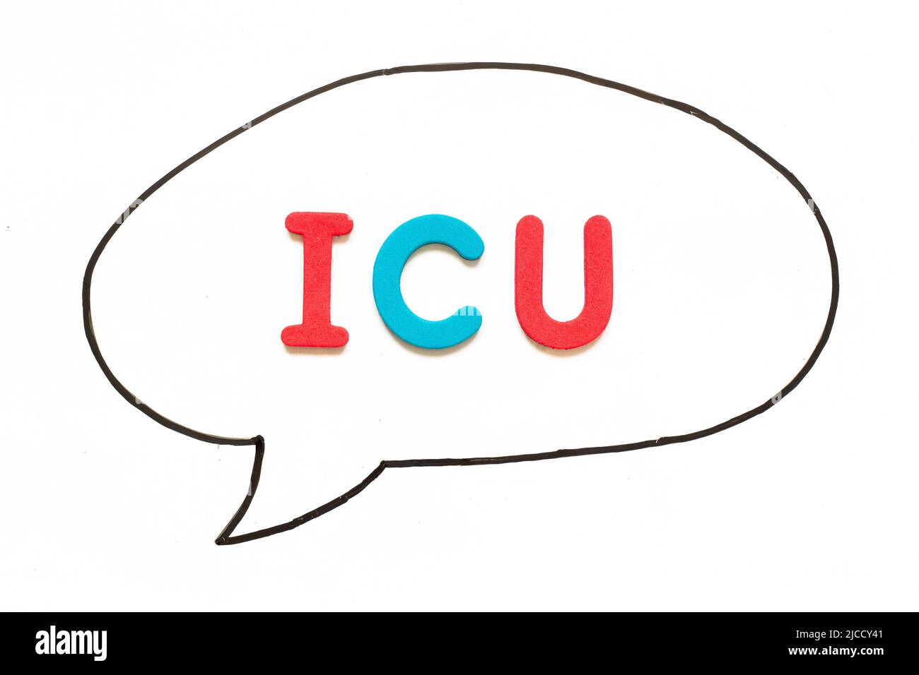 Alphabet letter with word ICU (abbreviation of intensive care unit) in ...