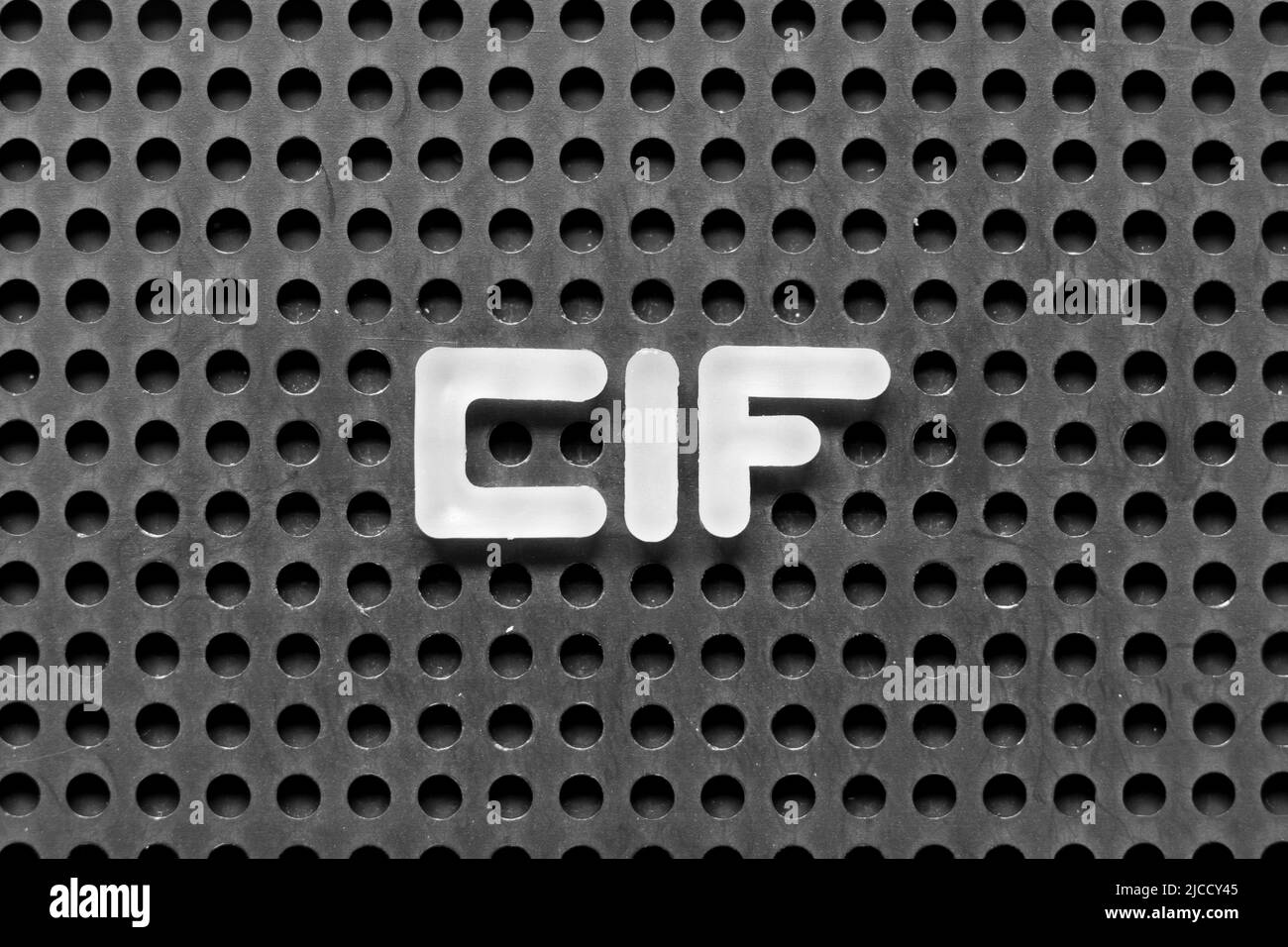 White alphabet letter in word CIF (Abbreviation of Cost, insurance, and ...