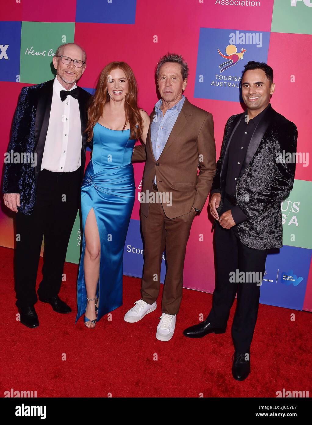 LOS ANGELES, CA - JUNE 11: (L-R) Ron Howard, Isla Fisher, Brian Grazer ...