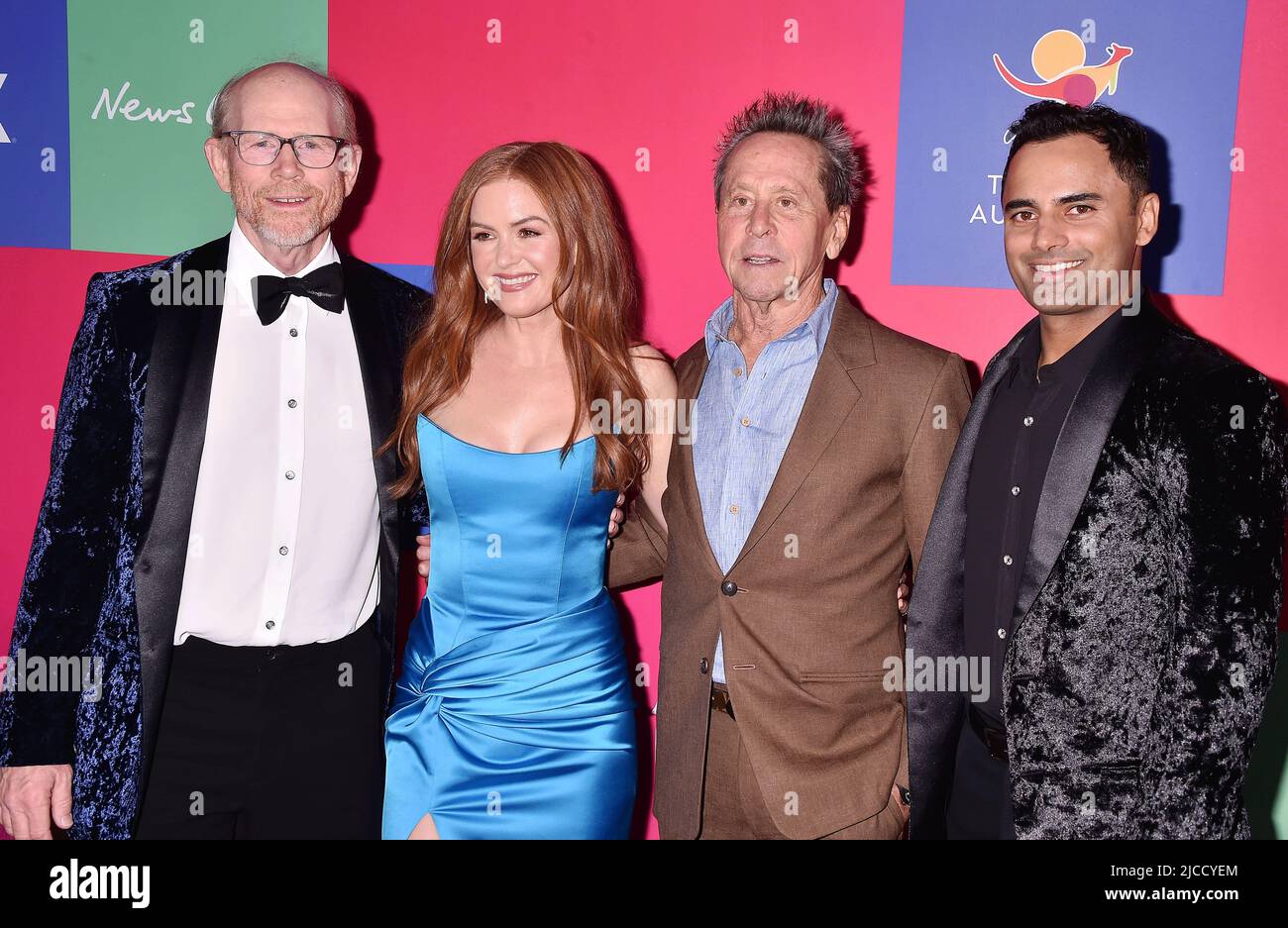 LOS ANGELES, CA - JUNE 11: (L-R) Ron Howard, Isla Fisher, Brian Grazer ...