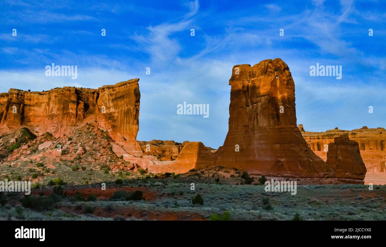 Erosion red rocks. Canyonlands National Park is in Utah near Moab, US ...