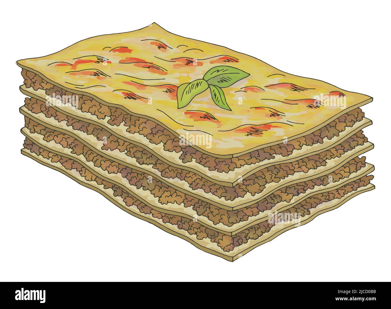 Lasagna graphic color isolated sketch illustration vector Stock Vector ...