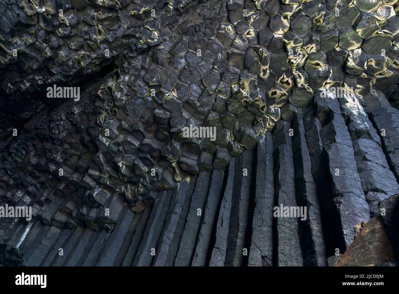 Fingal's cave, showing cave and basalt lava, Staffa Island, Scotland ...
