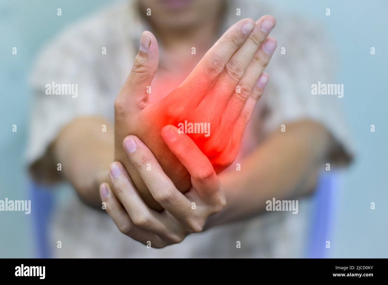 Metacarpophalangeal joints inflammation. Concept and idea of rheumatic ...