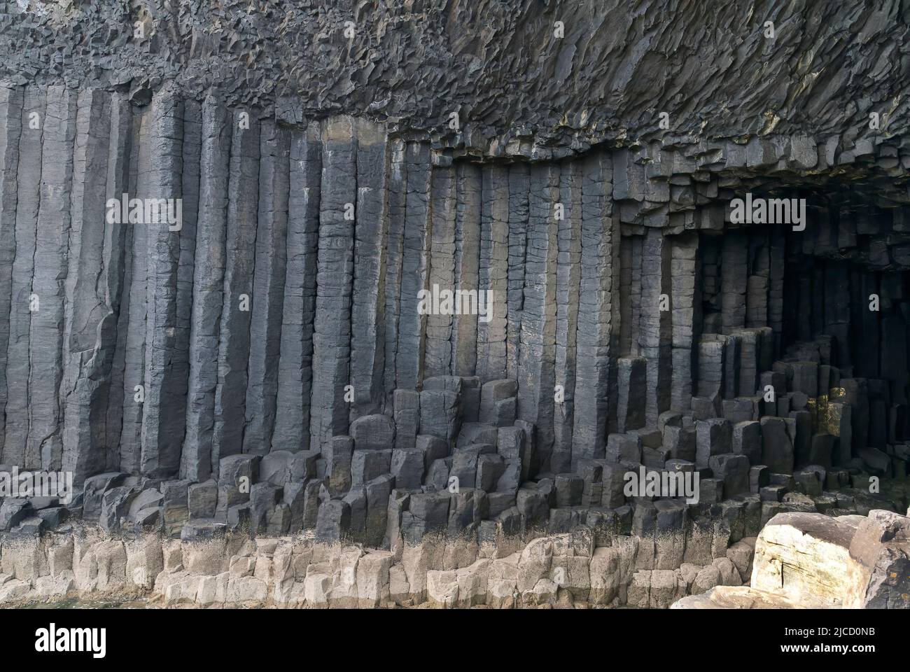 Fingal's cave, showing cave and basalt lava, Staffa Island, Scotland ...