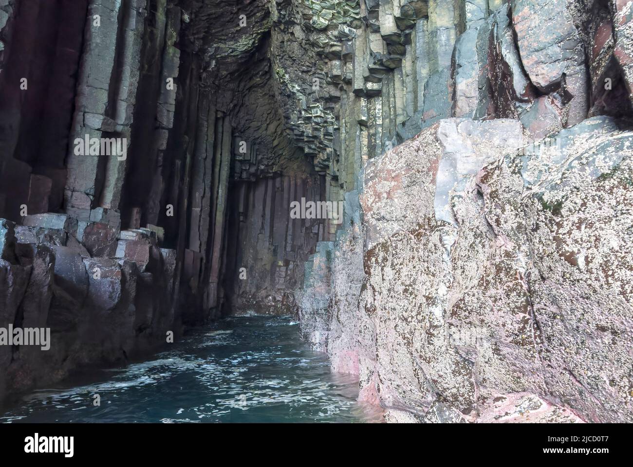 Fingal's cave, showing cave and basalt lava, Staffa Island, Scotland ...