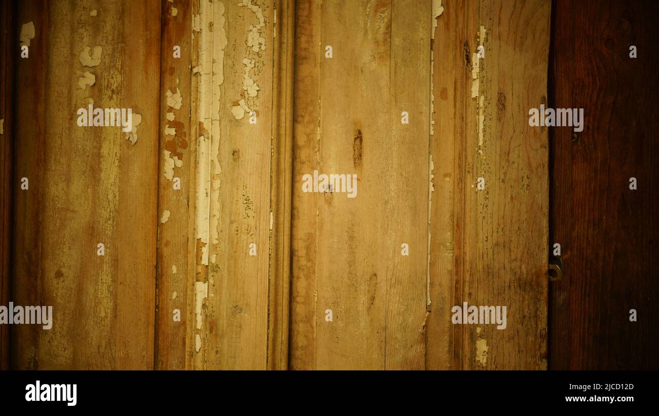 Texture of old wood plank panel door wall Stock Photo - Alamy