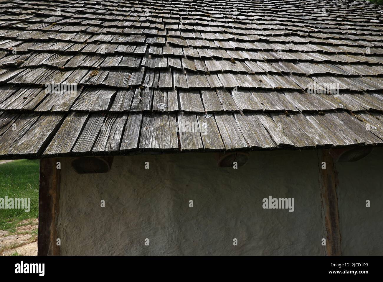Traditional wooden roof tile of old house Stock Photo - Alamy