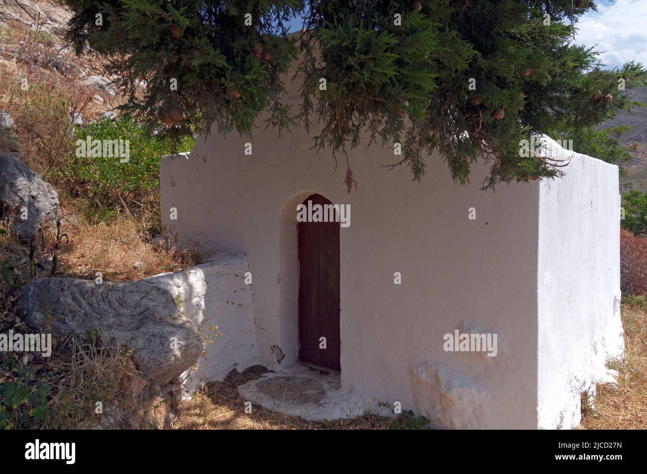 Church in Megalo Chorio mountain village, Tilos, Dodecanese, Rhodes ...