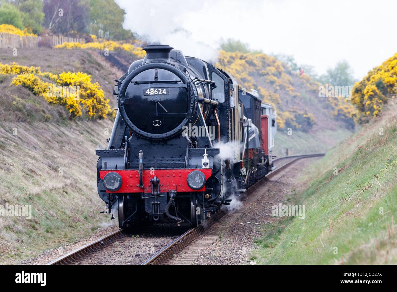 An 8F 48624 freight train on the North Norfolk Railway Stock Photo - Alamy