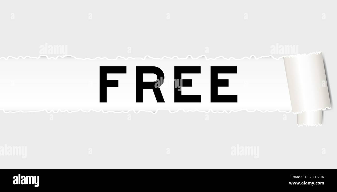 Ripped gray paper background that have word free under torn part Stock ...