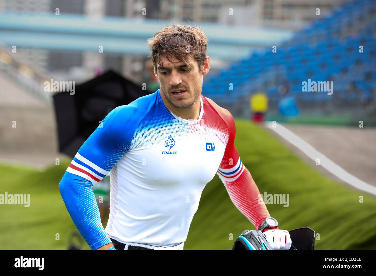 JULY 30th, 2021 - TOKYO, JAPAN: Sylvain Andre of France in action during the Cycling BMX Racing ...