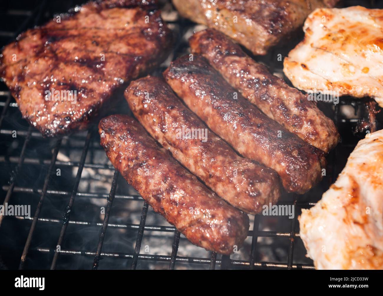 12 June 2022, Baden-Wuerttemberg, Rottweil: Cevapcici, beef and turkey ...