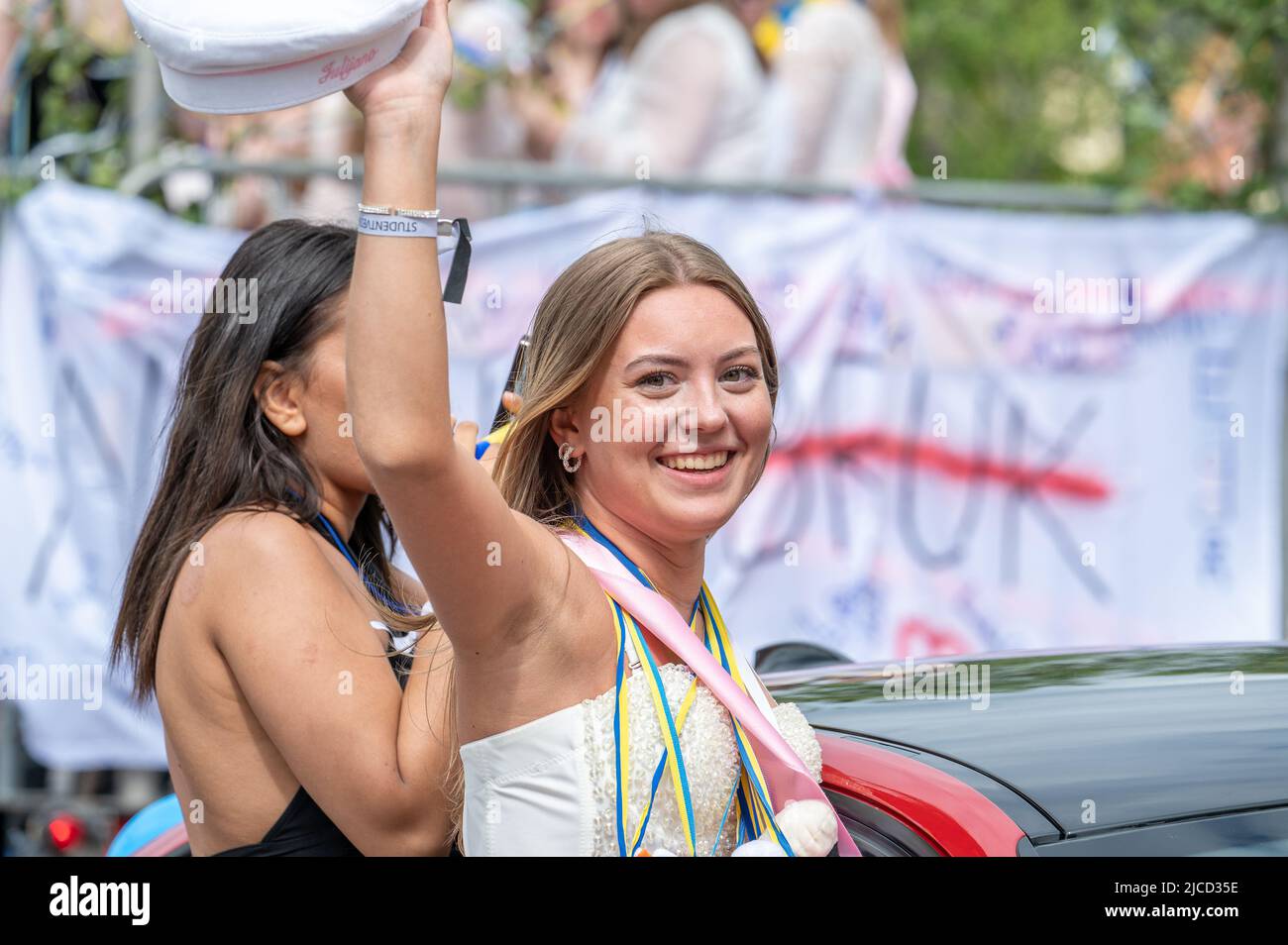 Graduation day from gymnasium (high school) in the city centre of ...
