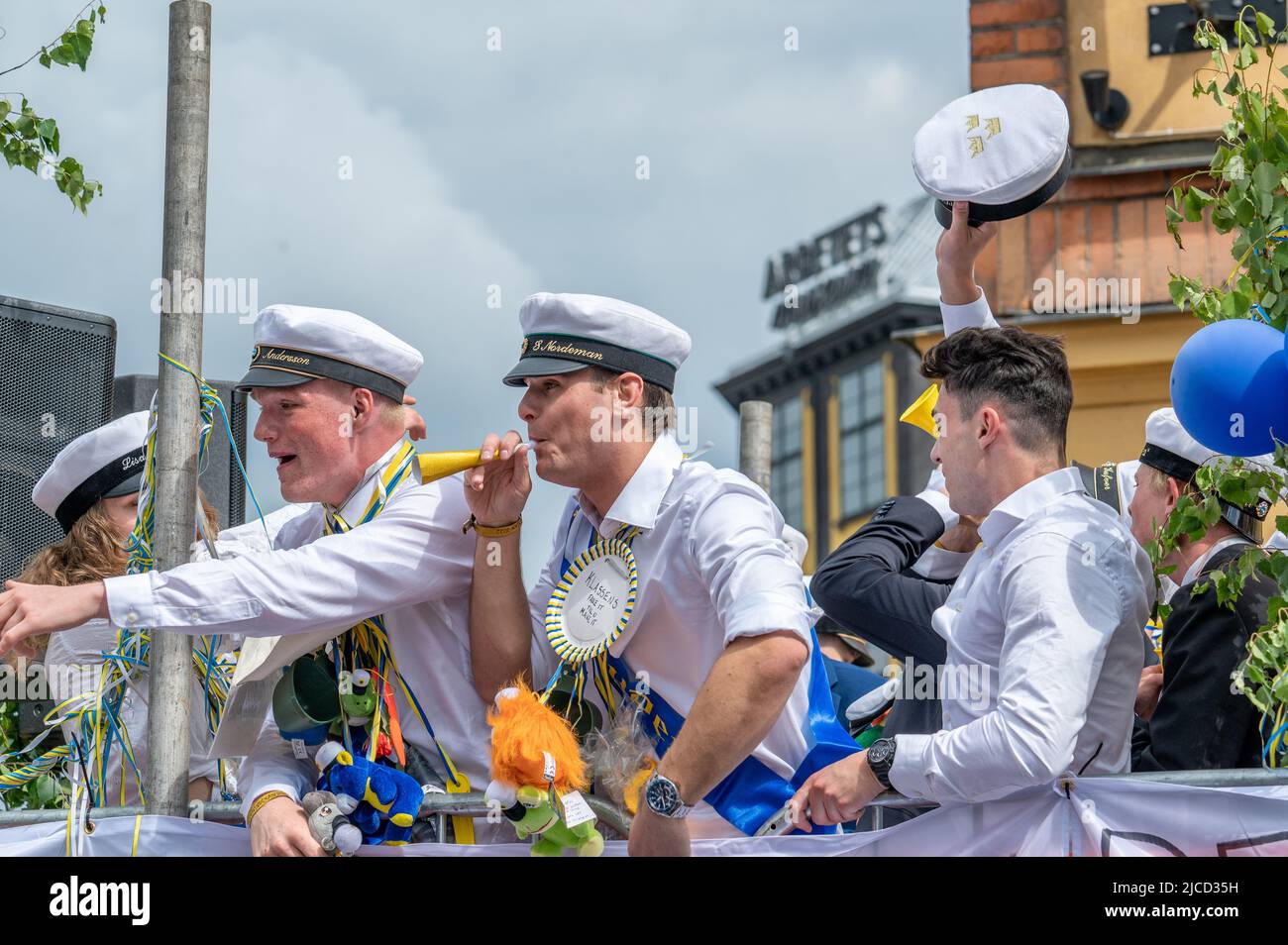 Graduation day from gymnasium (high school) in the city centre of ...