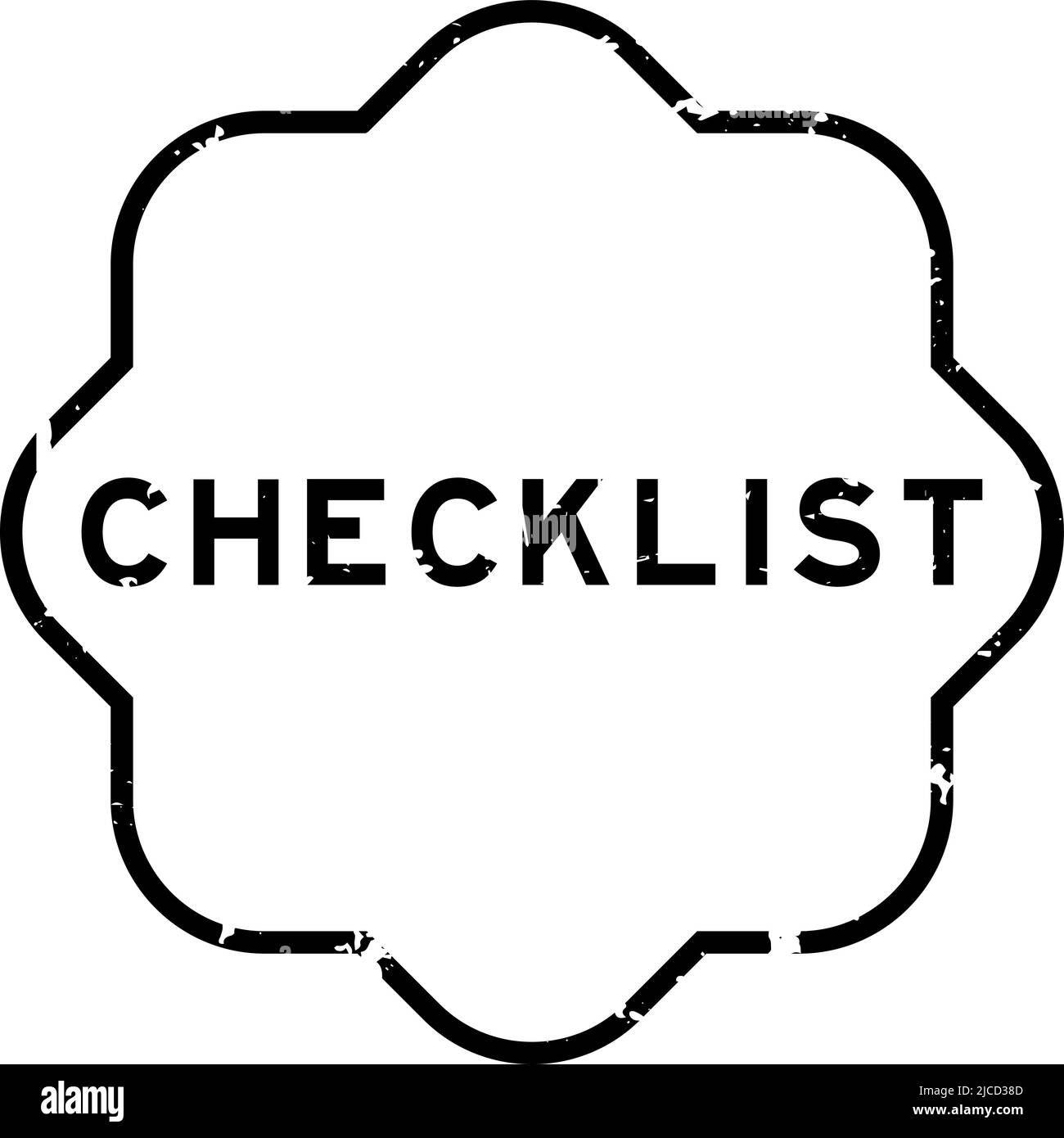 Grunge black checklist word rubber seal stamp on white background Stock ...