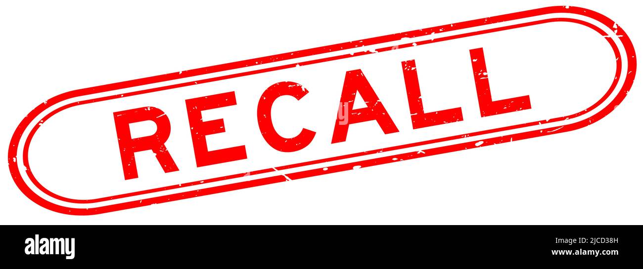 Grunge red recall word rubber seal stamp on white background Stock ...