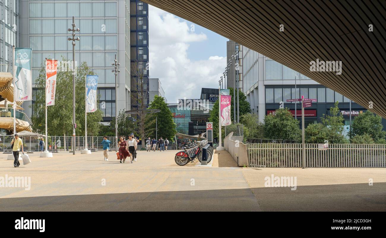 Westfield Shopping Centre viewed from the Queen Elizabeth Olympic Park ...