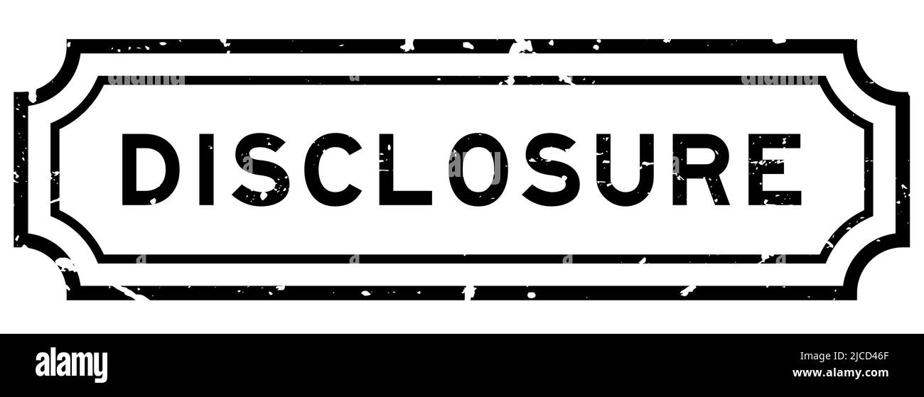 Grunge black disclosure word rubber seal stamp on white background ...