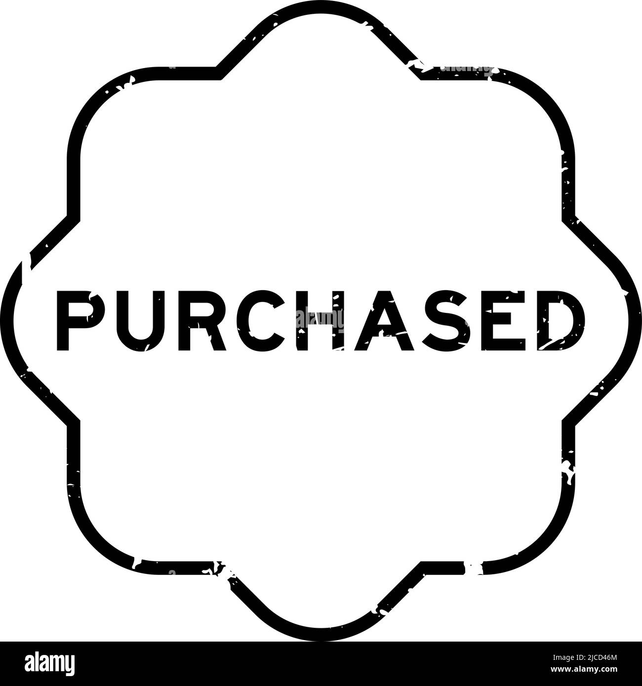 Grunge black purchased word rubber seal stamp on white background Stock ...