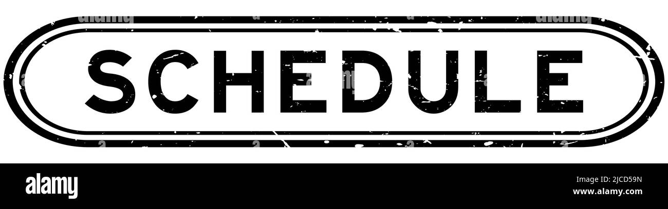 Grunge black schedule word rubber seal stamp on white background Stock ...