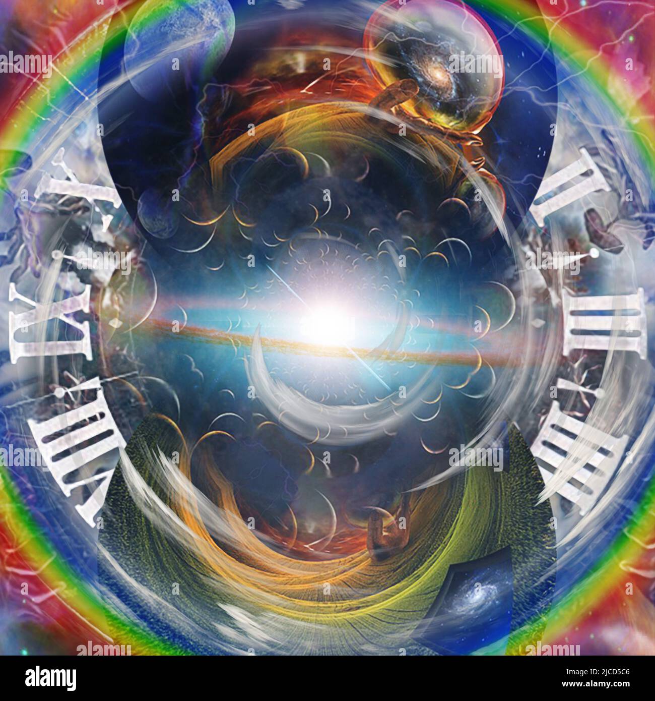 Vision through time and space. 3D rendering Stock Photo - Alamy