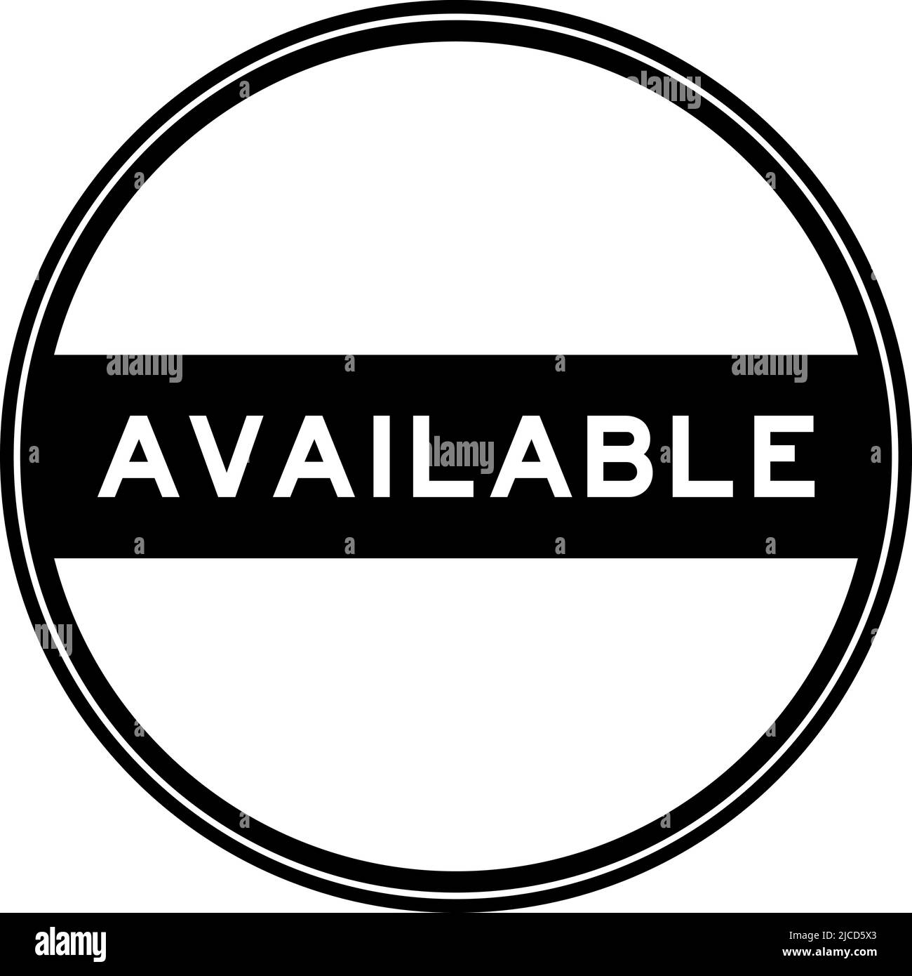 Black color round seal sticker in word available on white background ...