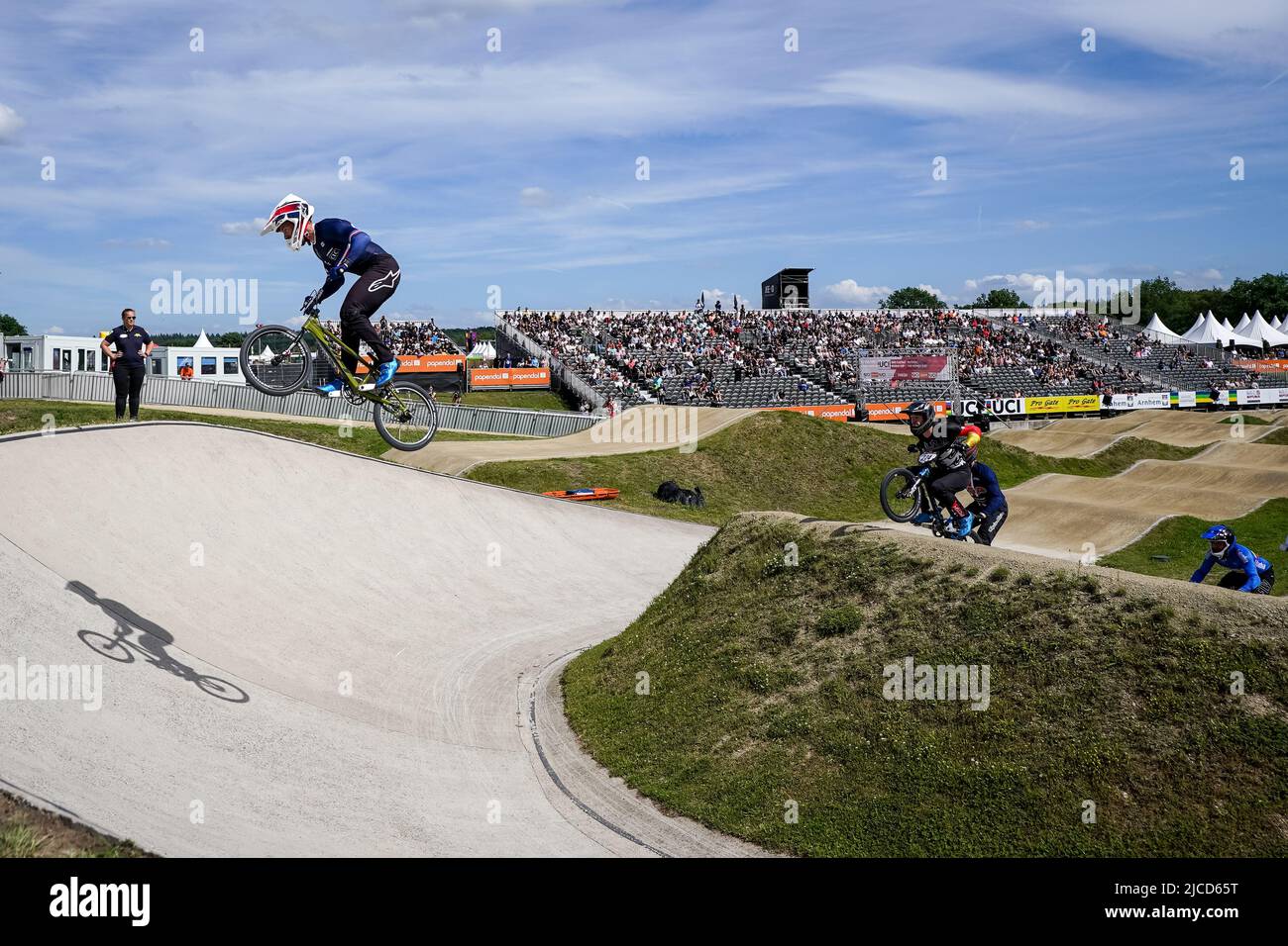 ARNHEM, NETHERLANDS - JUNE 12: Romain Mahieu of France leads in the ... ARNHEM, NETHERLANDS - JUNE 12: Romain Mahieu of France leads in the ...