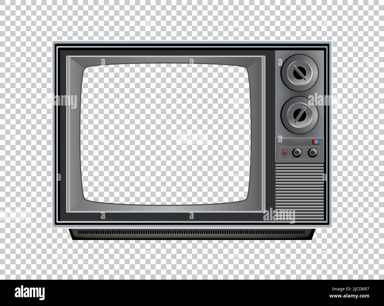 Vector retro television mock up isolate on transparent grid Stock ...