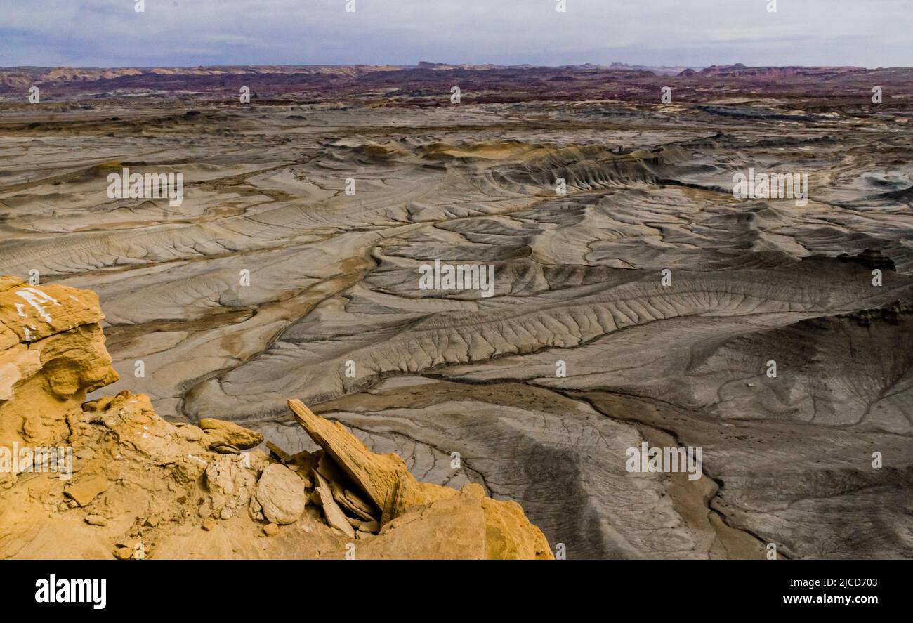 Skyline View overlook of the Blue Valley near Factory Butte, Utah, USA ...