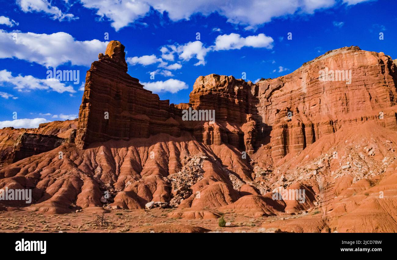 Layered clay and stone geological formations in Canyonlands NP is in ...