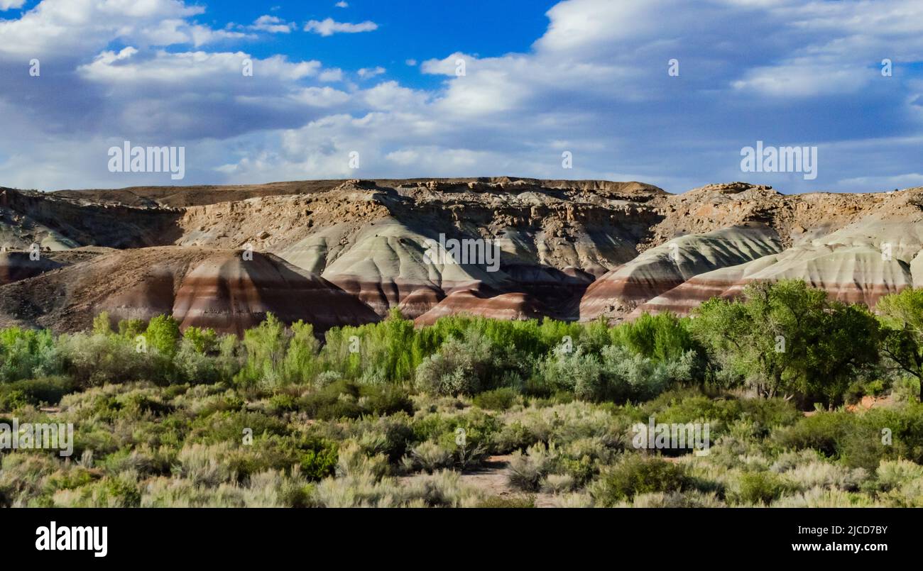 Layered clay and stone geological formations in Canyonlands NP is in ...
