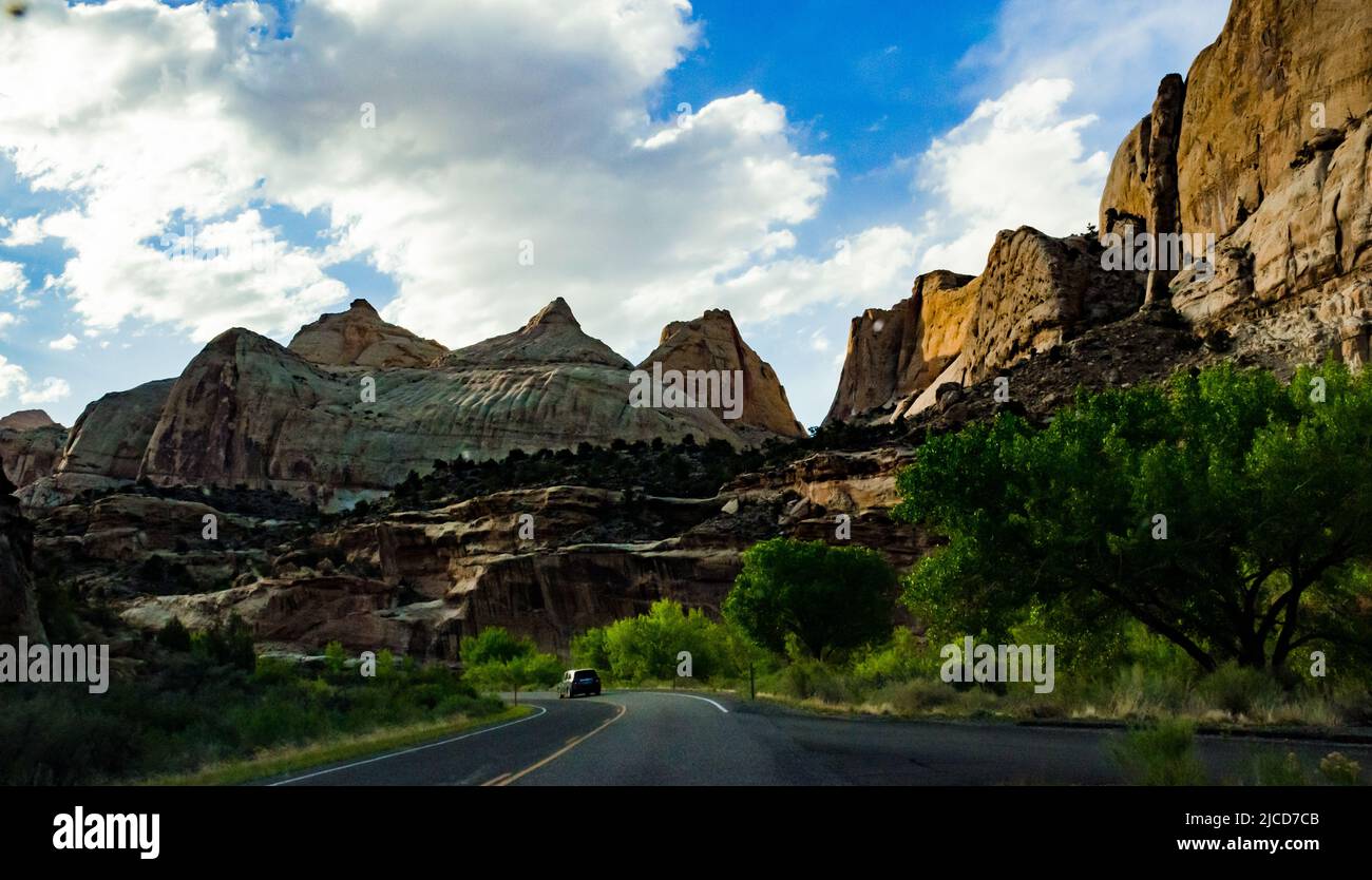 Layered clay and stone geological formations in Canyonlands NP is in ...