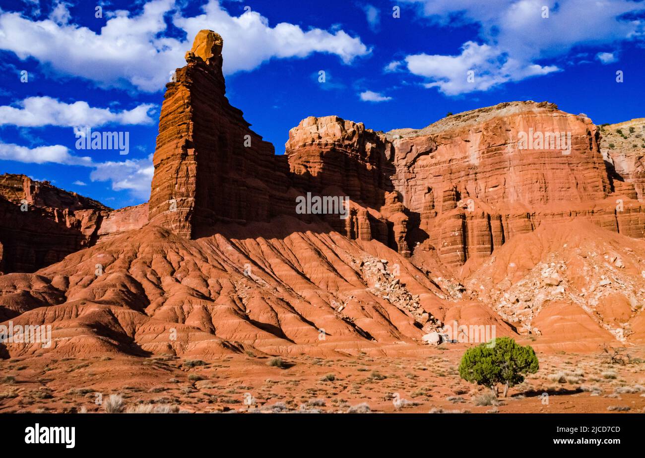 Layered clay and stone geological formations in Canyonlands NP is in ...