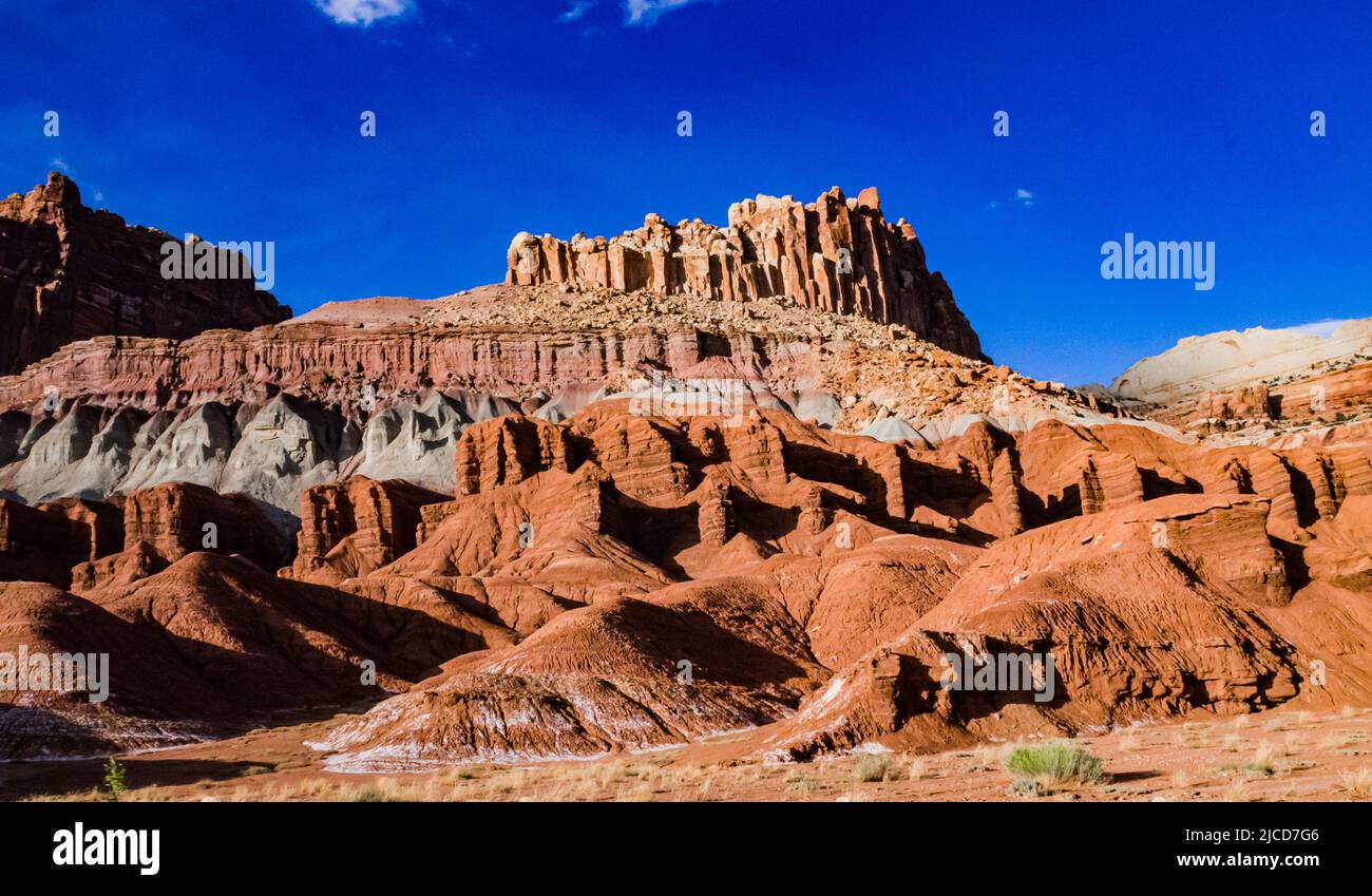 Layered clay and stone geological formations in Canyonlands NP is in ...