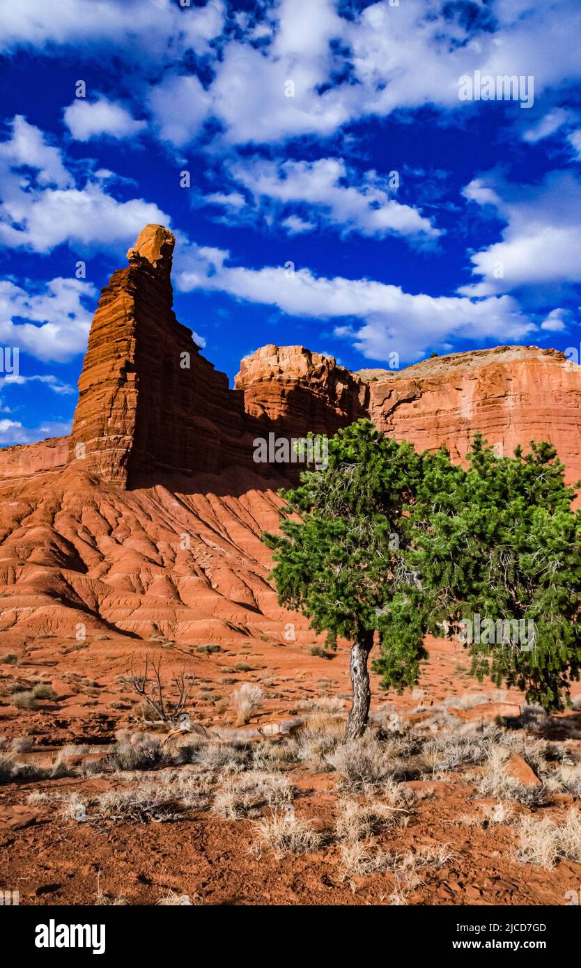 Layered clay and stone geological formations in Canyonlands NP is in ...